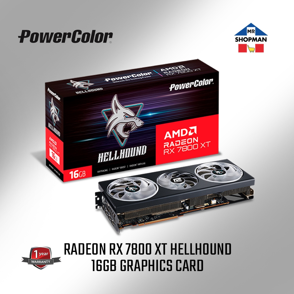 PowerColor Hellhound AMD Radeon RX7800XT 16GB GDDR6 Graphics Card RX ...