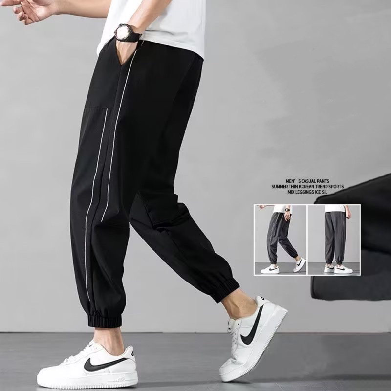 Men's Silk Trouser Korean Baggy Pants Taslan Casual Pants For Men (L-5XL) #306 | Shopee Philippines
