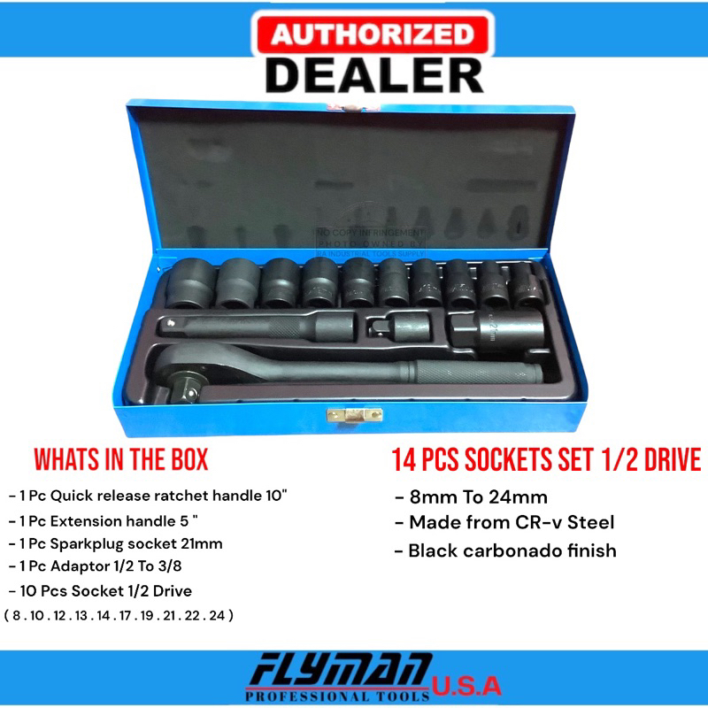Flyman Tools Usa ( 14 Pcs Sockets Set ) | Shopee Philippines