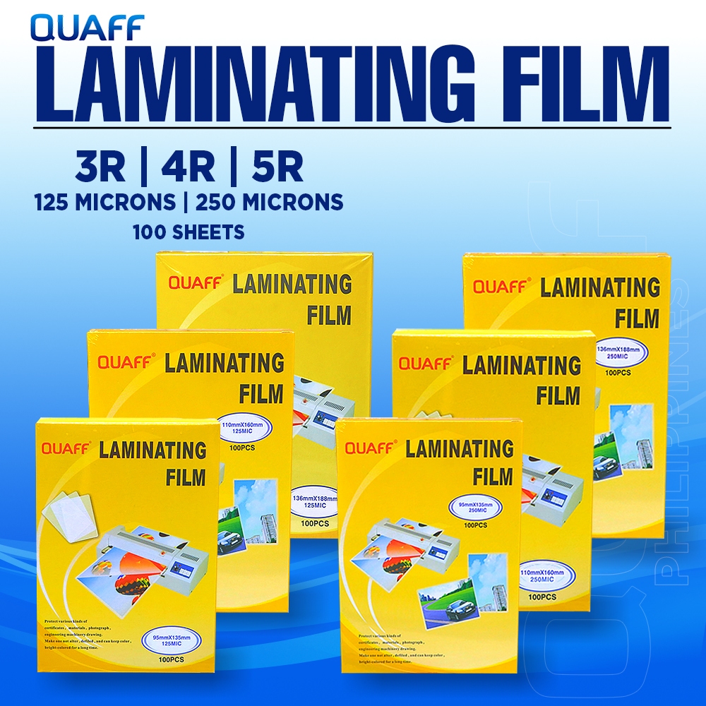 QUAFF Laminating Film 3R 4R 5R 125micron / 250micron (100sheets/pack ...