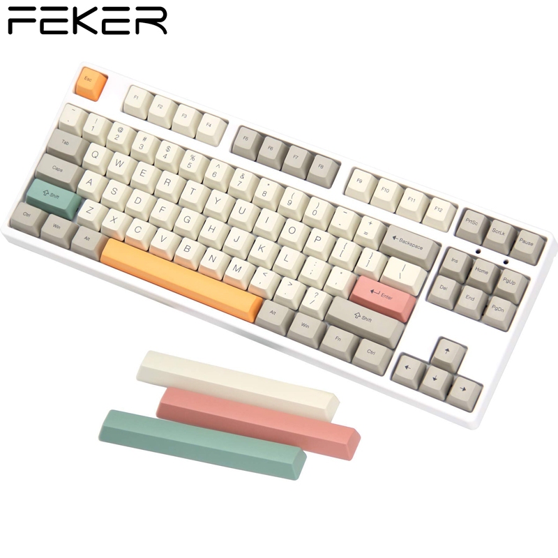 FEKER 9009 Keycaps Set OEM Profile PBT Dye-Sub 124 Keys Retro Theme for ...