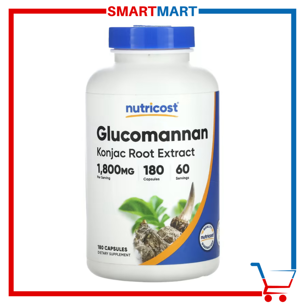 Nutricost Glucomannan Konjac Root Extract 600 mg 180 Capsules | Shopee ...