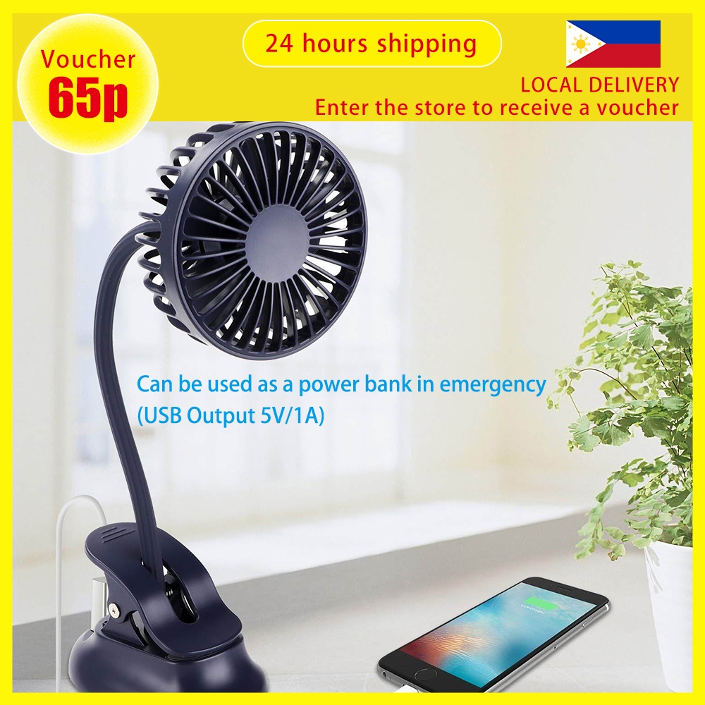 USB Portable Clip On Stroller Fan Bendable Clip-on Fan hargeable Fan ...