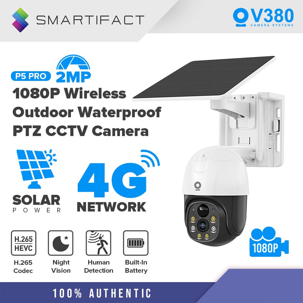 V380 P5 PRO 4G Solar Power 1080P Wireless Outdoor Waterproof PTZ Camera ...