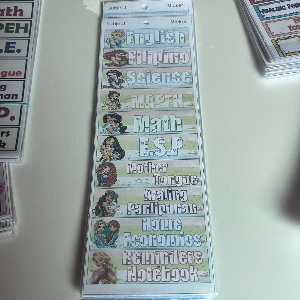SUBJECT LABEL STICKER / Notebook Subject Stickers 10 Pieces/card ...
