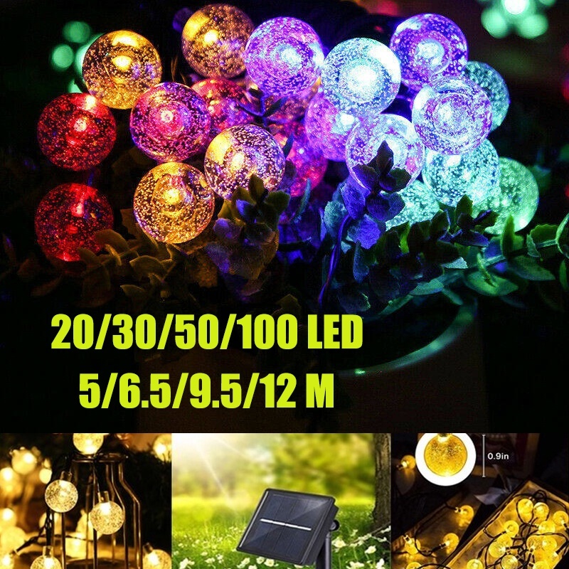 Y3506 30/ LED Garden LED Solar String Lights Bubble Crystal Ball Earth ...