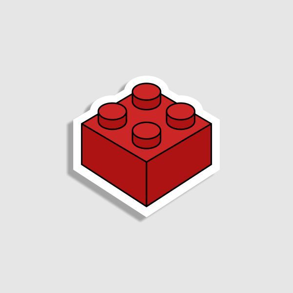 lego red brick laminated vinyl sticker matte | Shopee Philippines