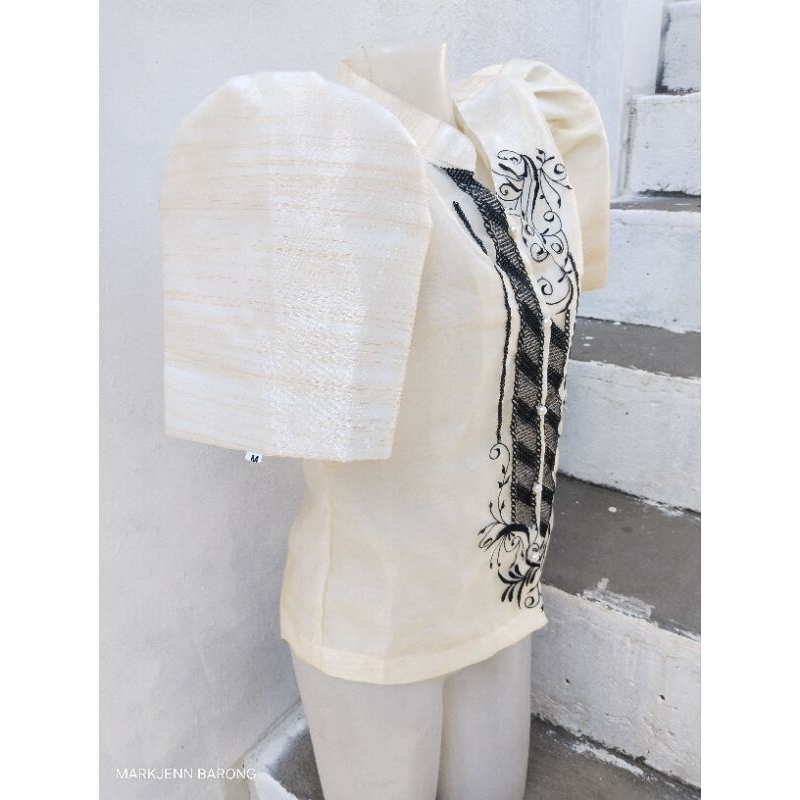 LADY BARONG MARIA CLARA SLEEVE BLACK EMBROIDERY | Shopee Philippines