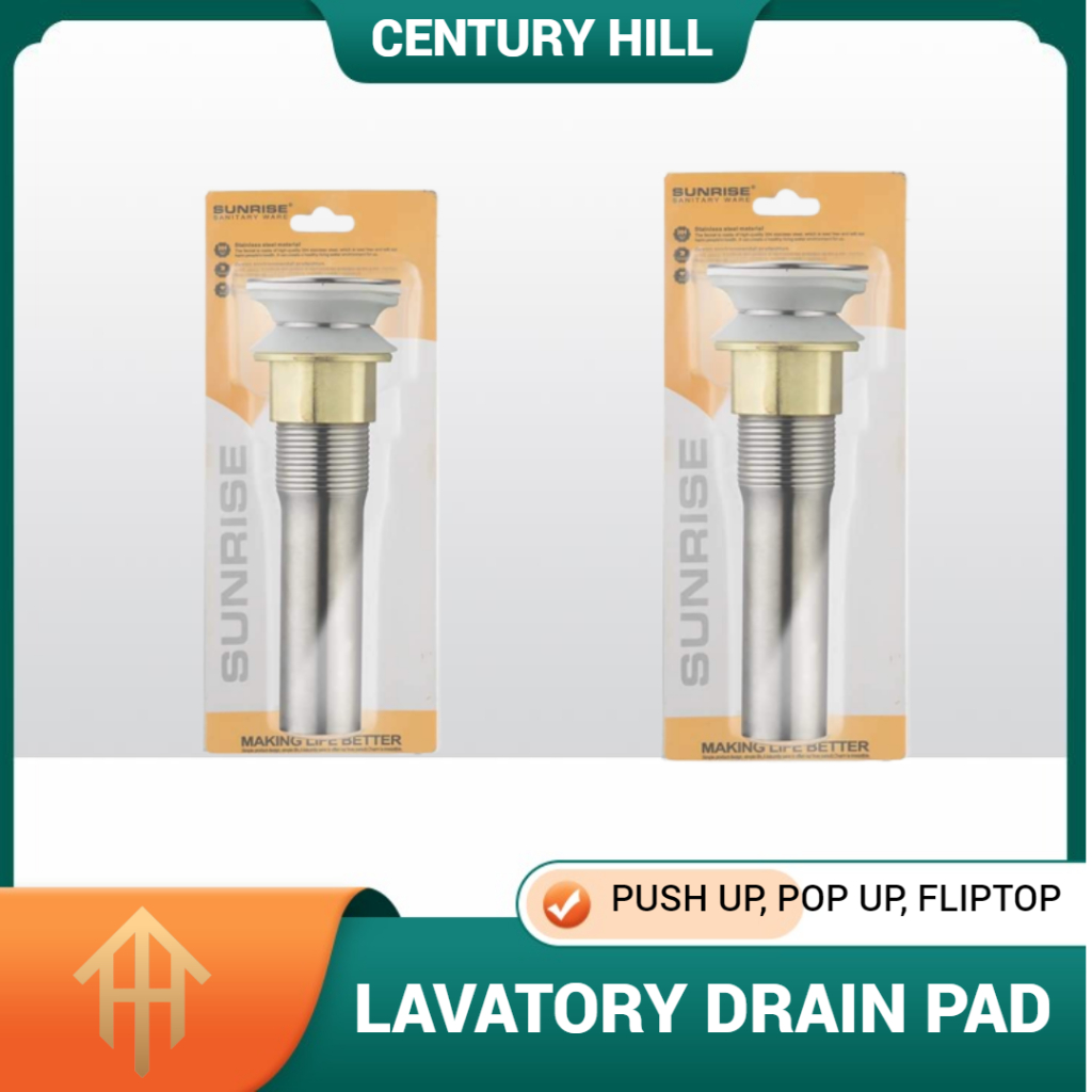 Lavatory Sunrise Drain Pad Up 304 Stainless (Push Down Pop Up / Flip ...