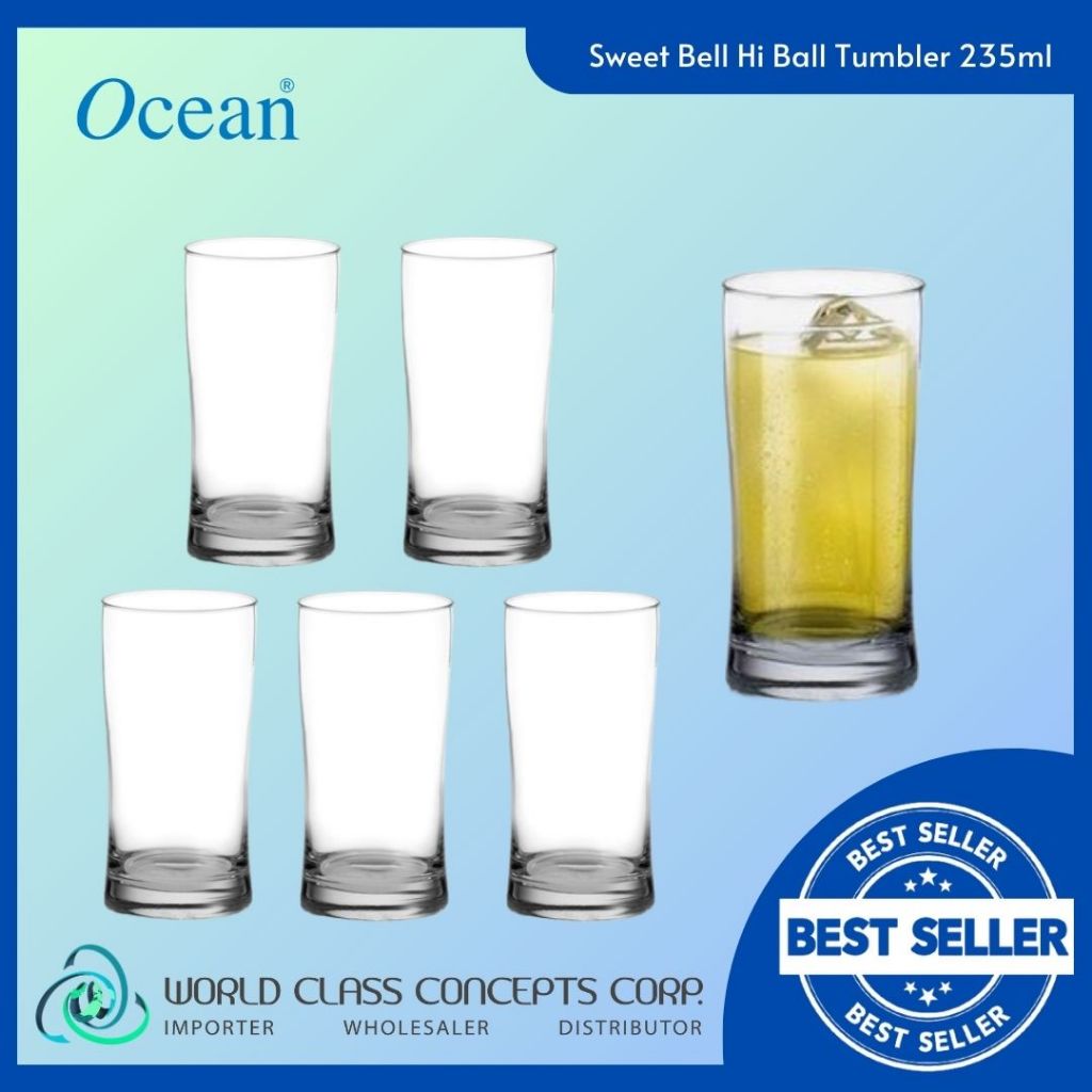 Ocean Glassware Sweet Bell Tumbler Drinking Glass 237 Ml / 8 Oz. (Set ...