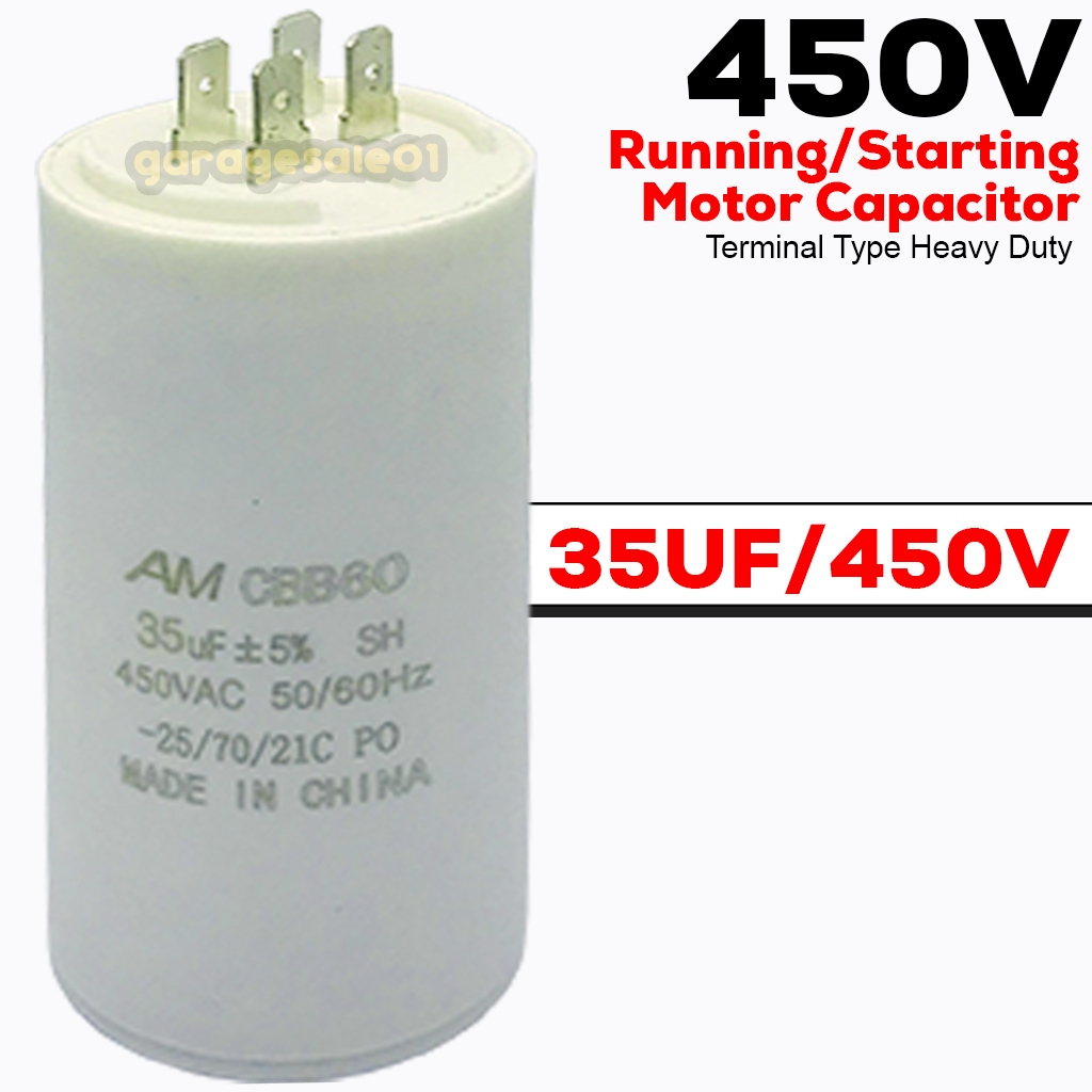 🟨35UF/450V Motor Run Starting Capacitor Terminal Type Heavy Duty🟨 ...