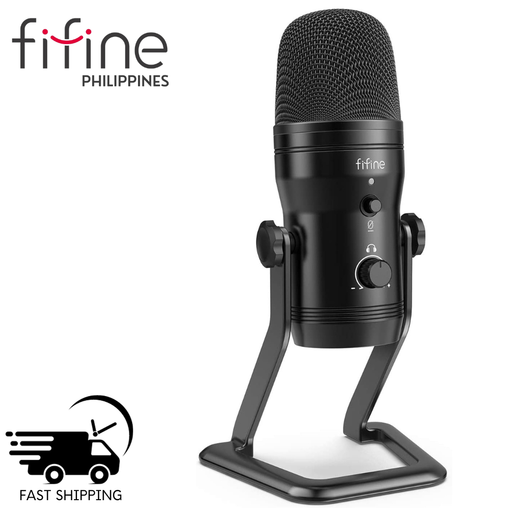 FIFINE K690 USB Studio Recording Microphone Computer Podcast Mic for PC, PS4, Mac with Mute ...