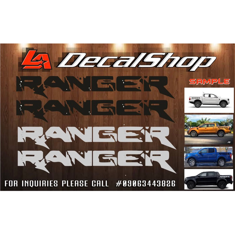 Ford Ranger Side Sticker/Decals Cut Out 2pcs | Shopee Philippines
