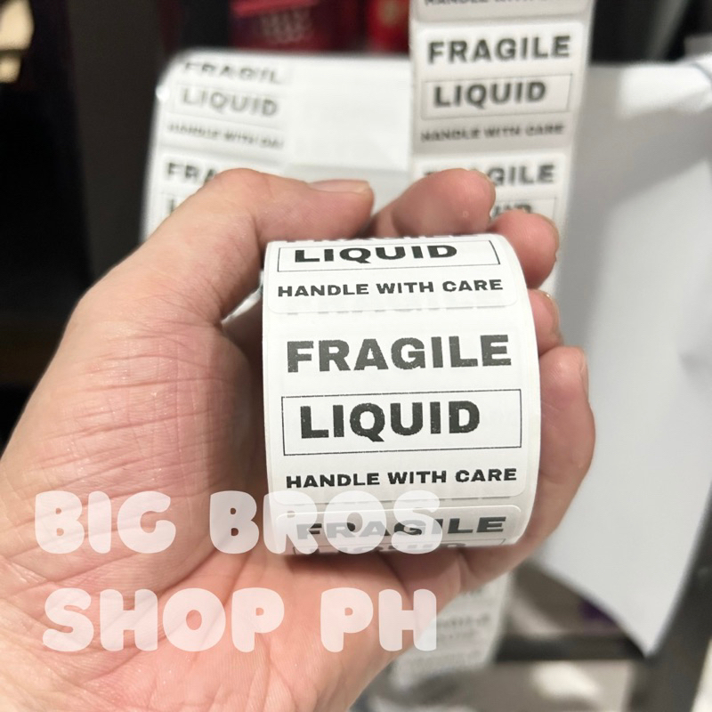 Fragile Liquid Thermal Sticker 50 pcs | 100 pcs | 400 pcs | Shopee ...