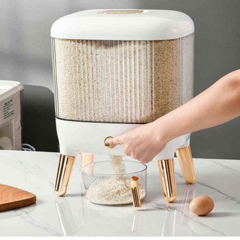 10 KG Rice Dispenser Aesthetic Rice Bucket Large Food Storage Box ...