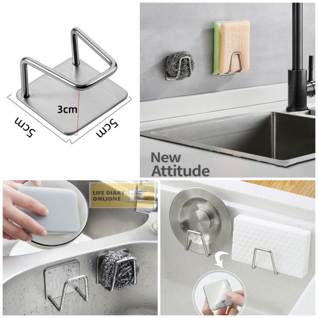 Household Stainless Steel Storage Rack Sponge Rack Kitchen Sink ...