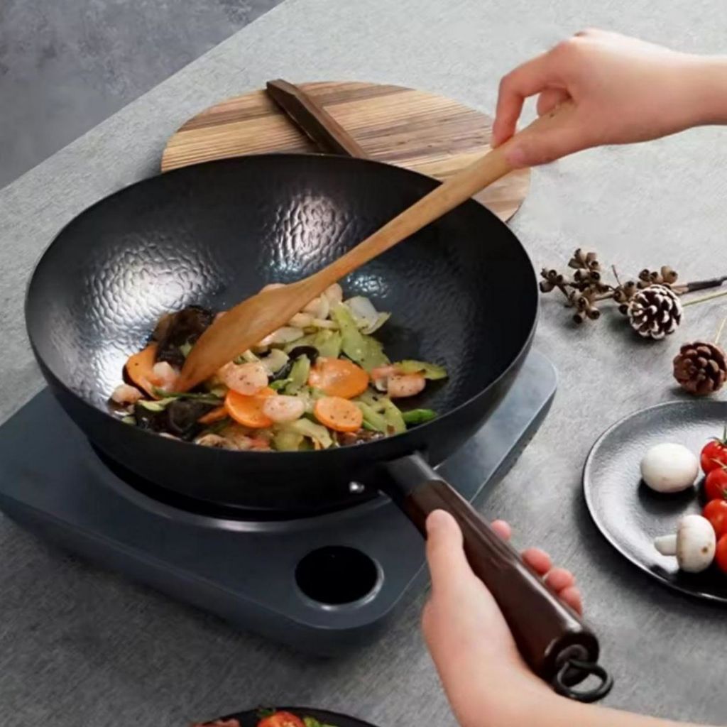 Wok pan made in japan cast iron 30CM non stick frying fan original ...