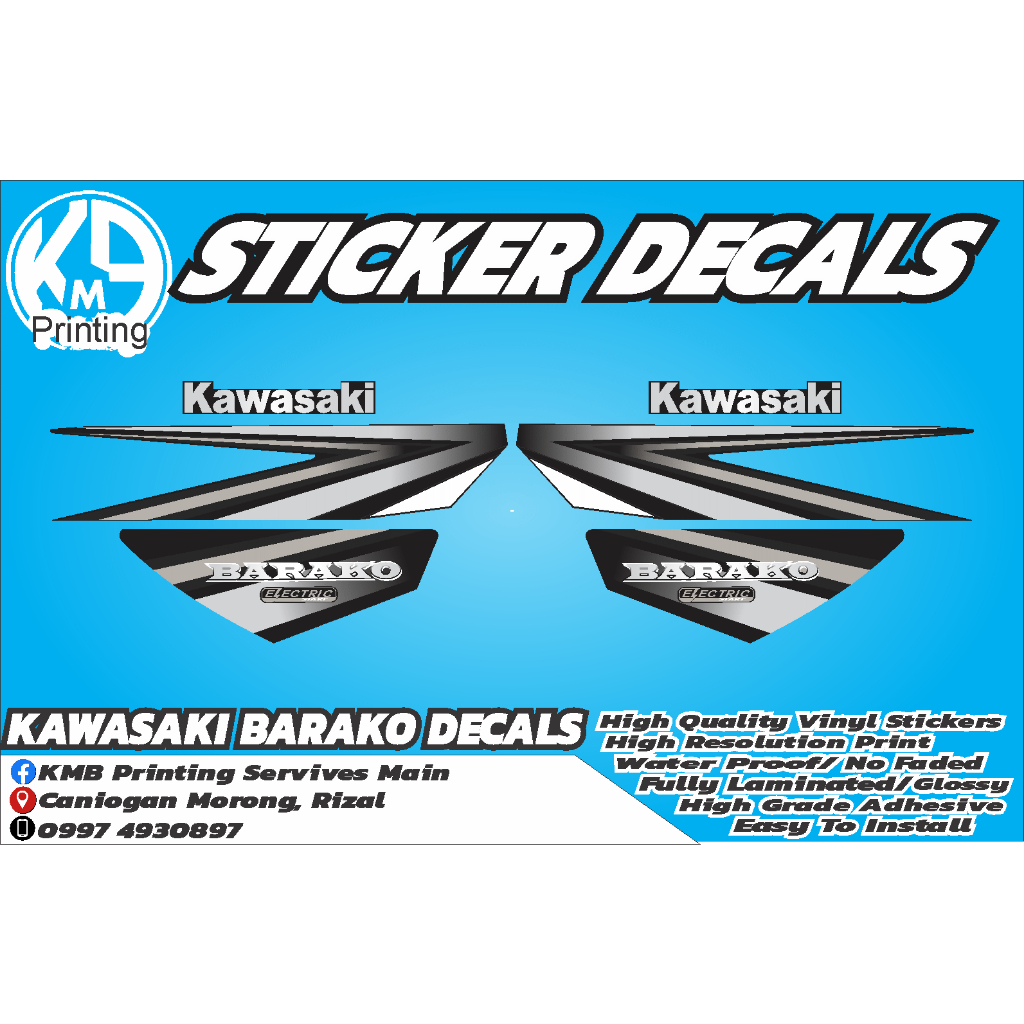 Kawasaki Barako Customized Decals | Shopee Philippines