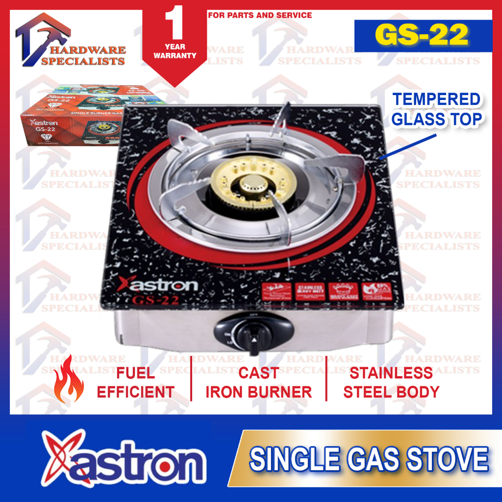 Astron GS-22 Single Burner Heavy Duty Gas Stove with Tempered Original ...