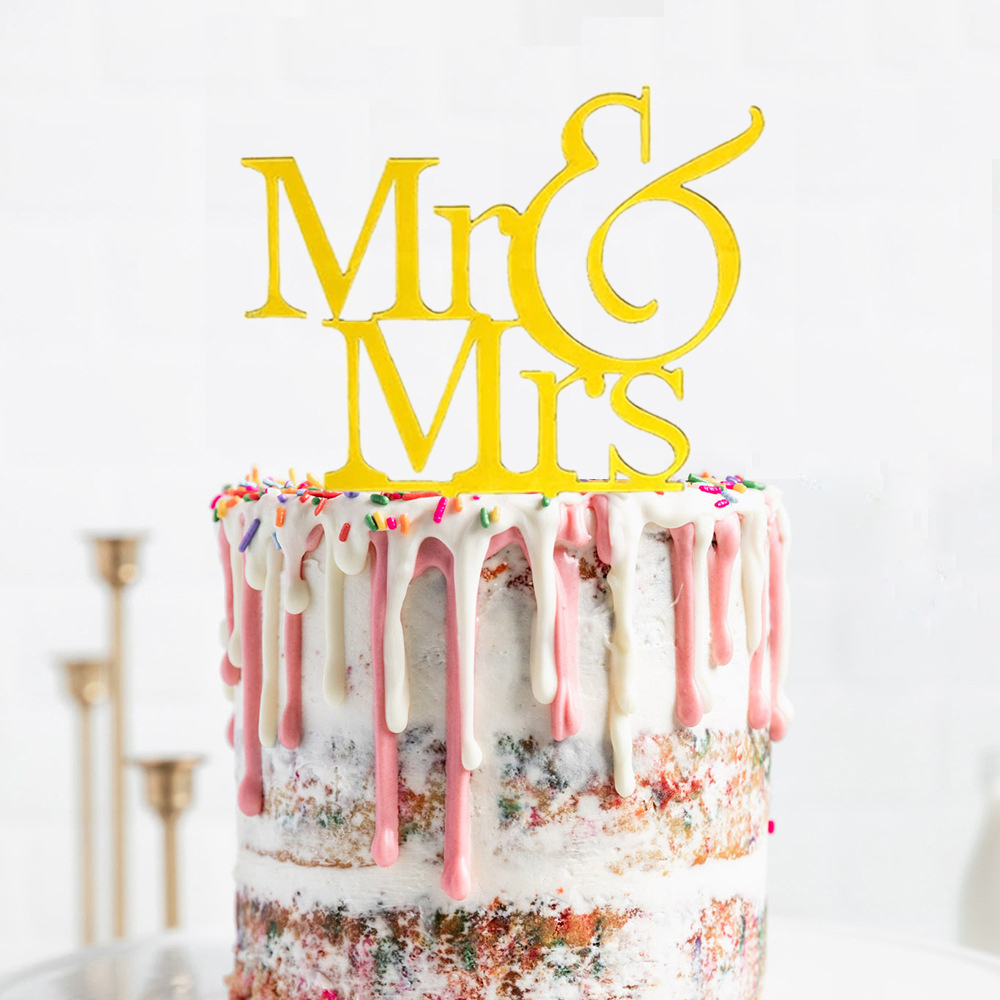 Mr Mrs Bride to Be Cake Topper Acrylic Happy Birthday Anniversary Cake ...