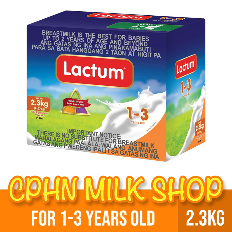 Lactum for 1-3 Years Old 3kg | 2.3kg | 2kg | 1.5kg Plain Milk Supplement | Shopee Philippines