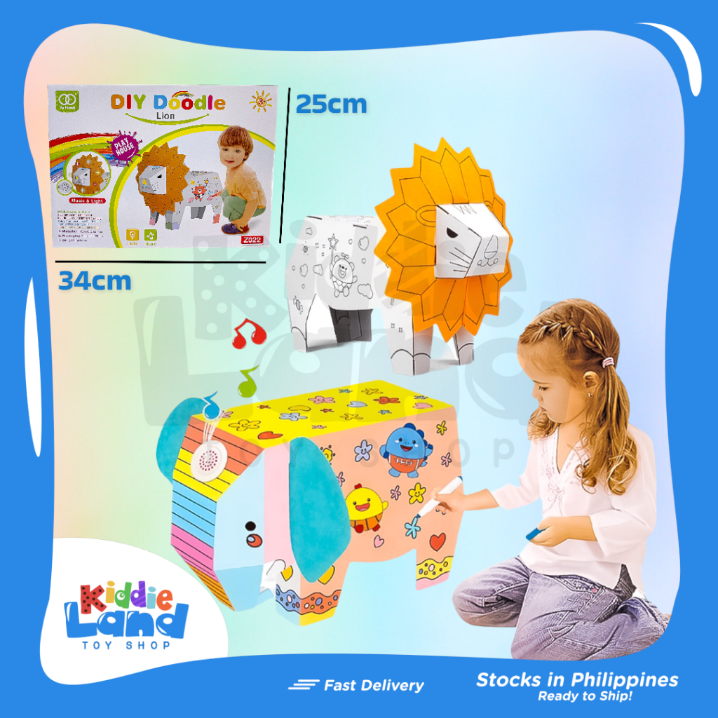 DIY 3D Lion Doddle Art Set for Kids Arts & Crafts Creative Art Work ...