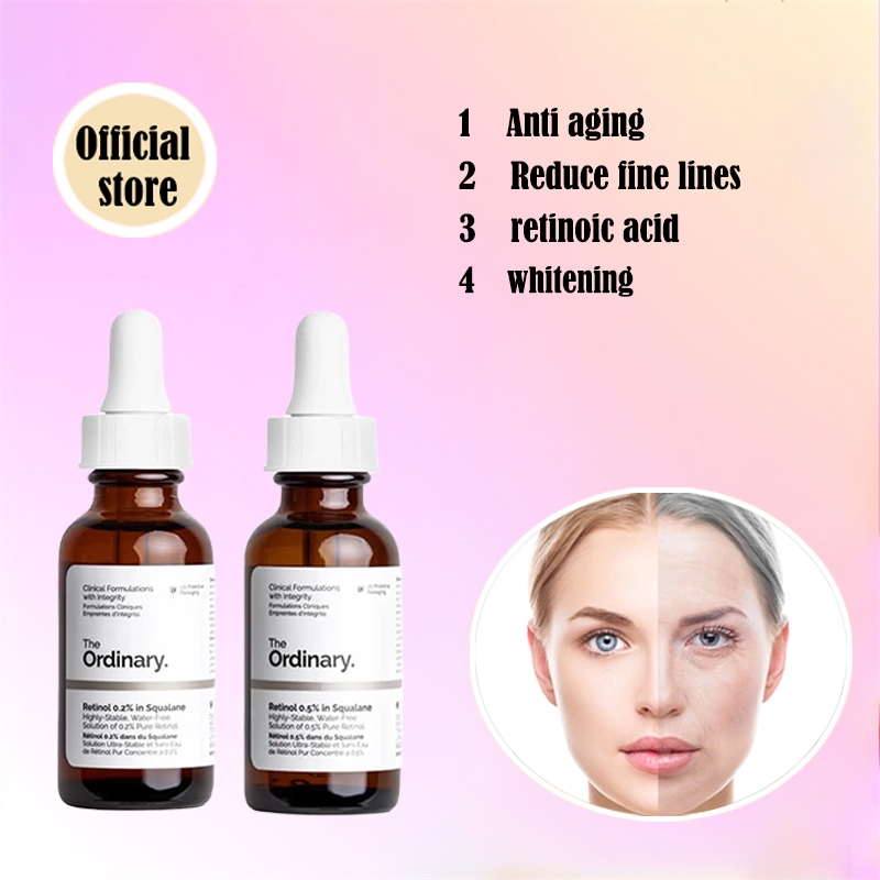 The Ordinary Retinol Serum 0.2%/0.5% Squalane Anti-Aging Essence ...