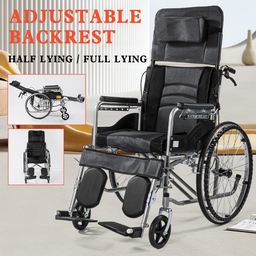 Functional Medical Wheelchair Hand Push Semi-recumbent Full Recumbent ...