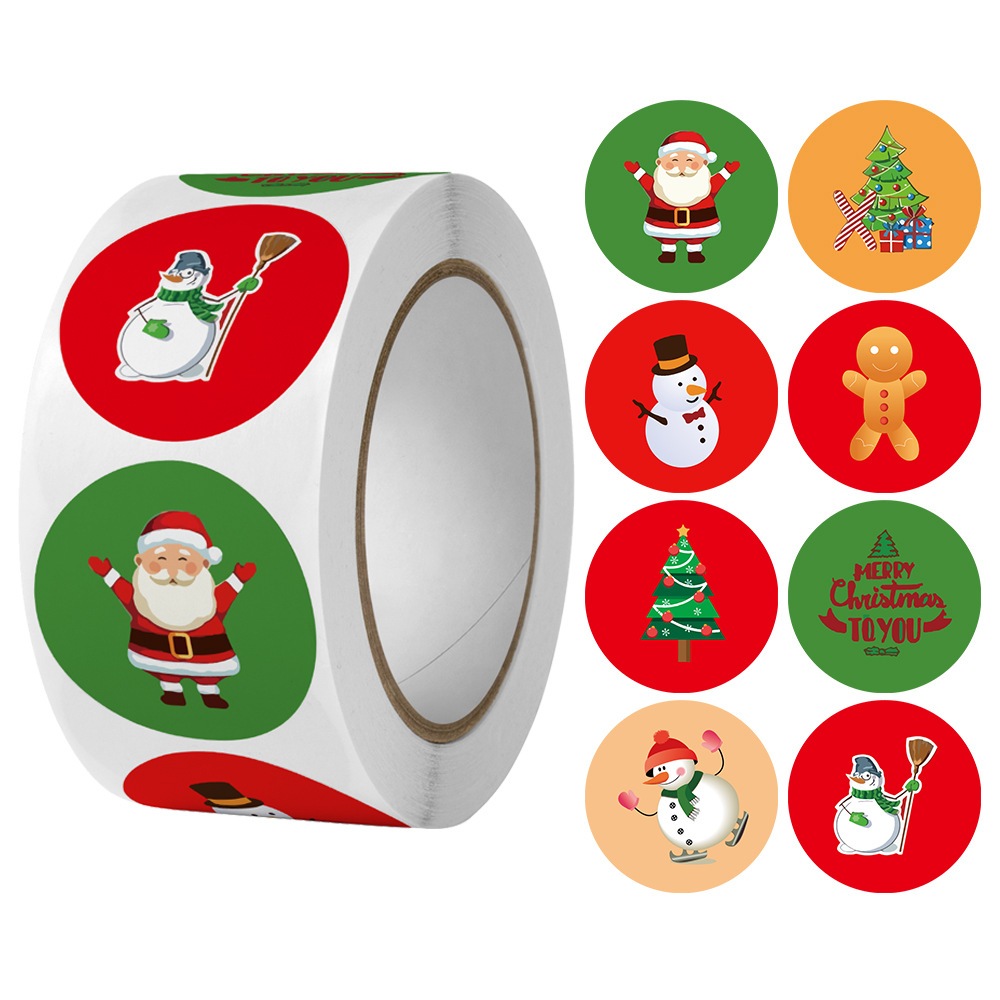 500 pcs/Roll Christmas packaging sticker for seal label Decor ...