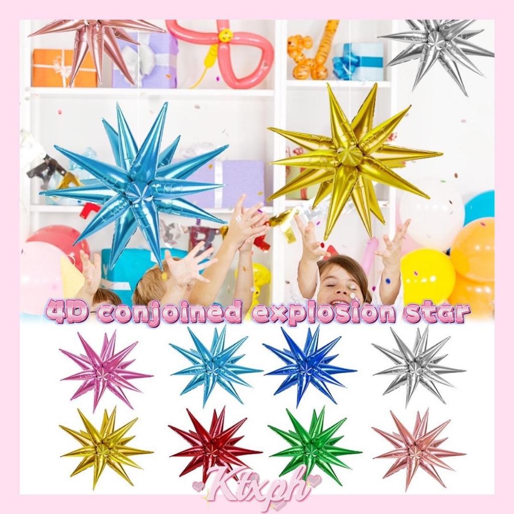 4D star popping foil balloon conjoined explosion water drop party needs ...