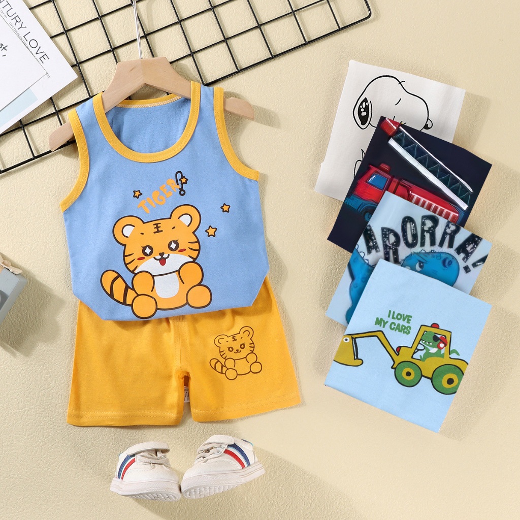 (0-4Y) Baby Steps Boy Clothes Terno for Kids Boys Fashion Sando Shorts ...