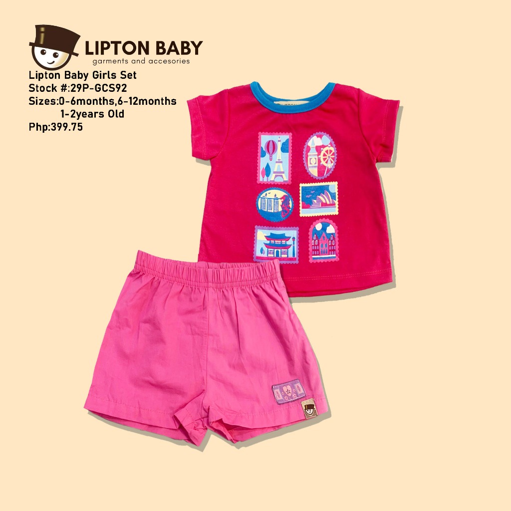 Lipton Baby Girls Set : Pink | Shopee Philippines