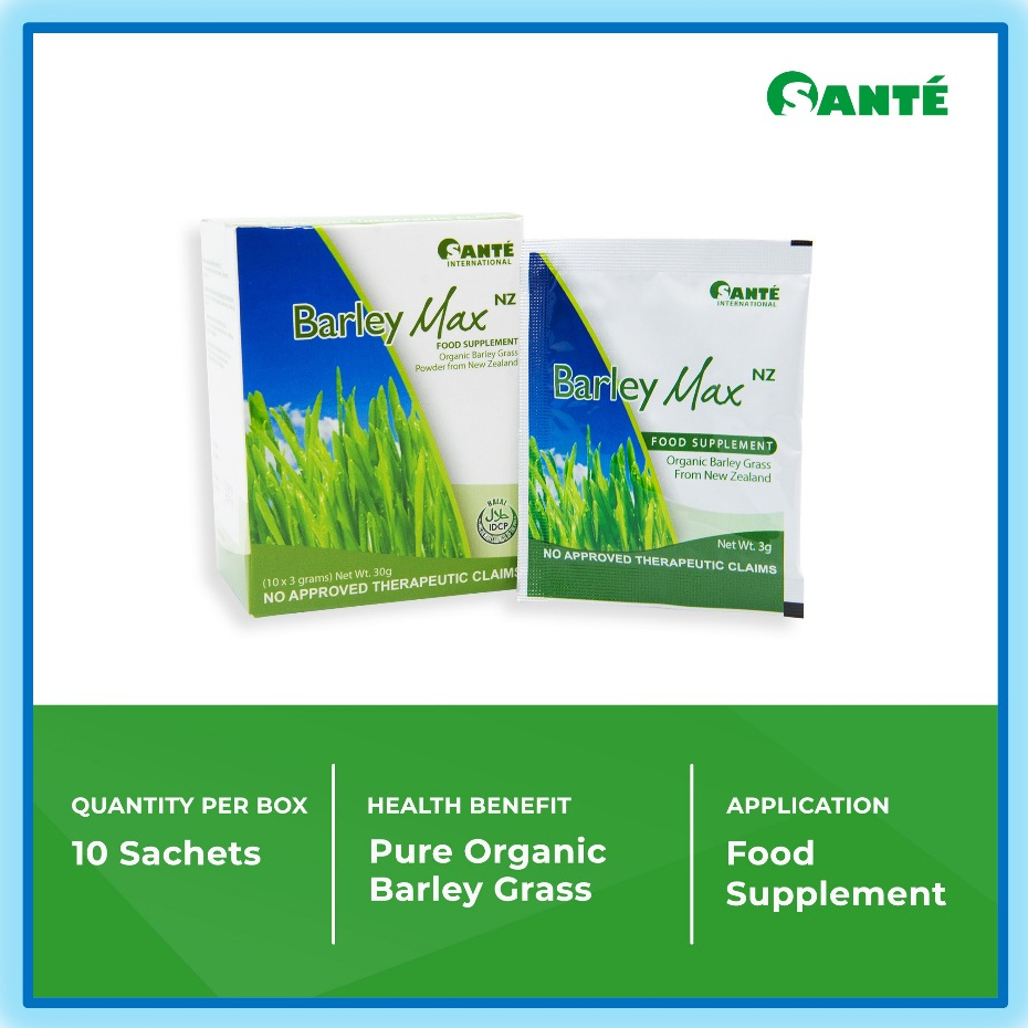 SANTE Barley Max Powdered Drink Food Supplement - 1 Box (10 sachets x 3 ...