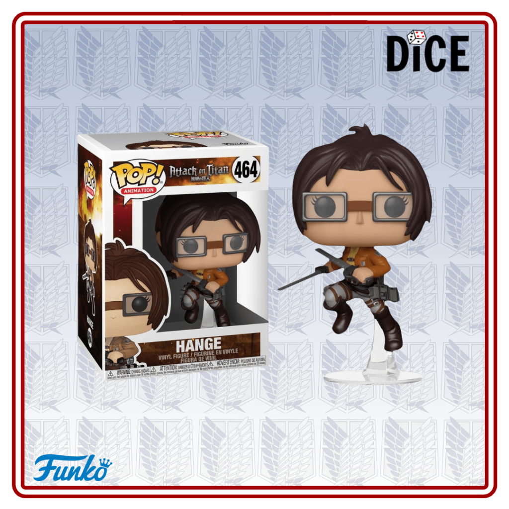 Funko Pop Attack On Titan Hange #464 + FREE Dice Protector & Sorter Box ...