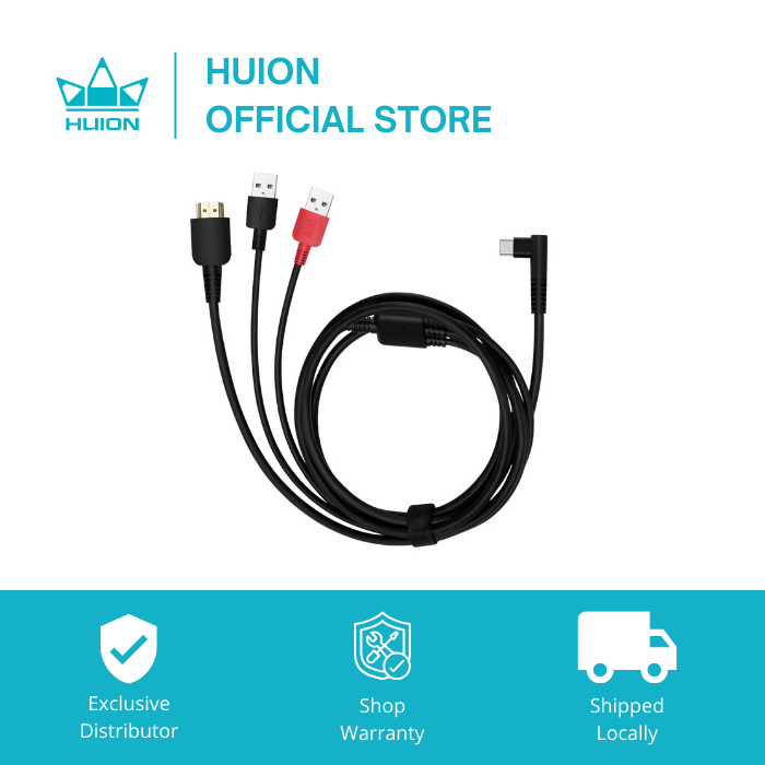 Huion 3-in-1 Cable CB05A Compatible with Kamvas 12, Kamvas 13, Kamvas ...