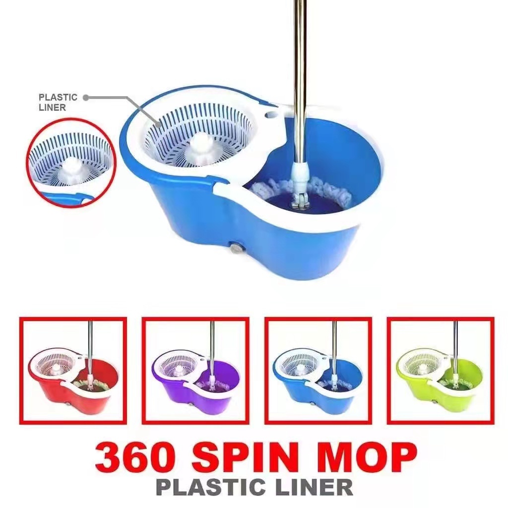 (Free 2PCS Mop cloth)Magic spin mop BIG with bucket 2 heads rotating ...