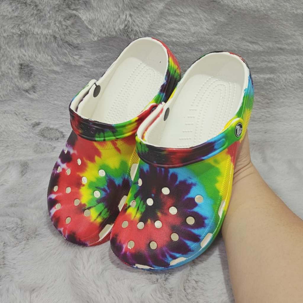 crocs graffiti mixed colors, men's and women's sizes slippers, sandals ...