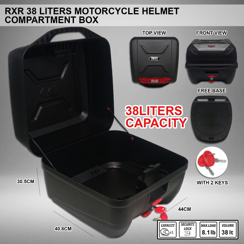 RXR Motorcycle Compartment Box Compartment Motorcycle Helmet Box 38 ...