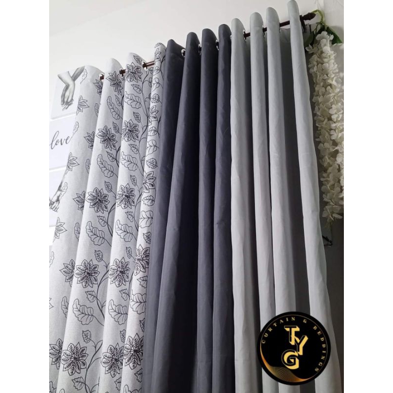 3in1 RING CURTAIN "ADELIZA" 6-7feet (Geena Fabric) | Shopee Philippines