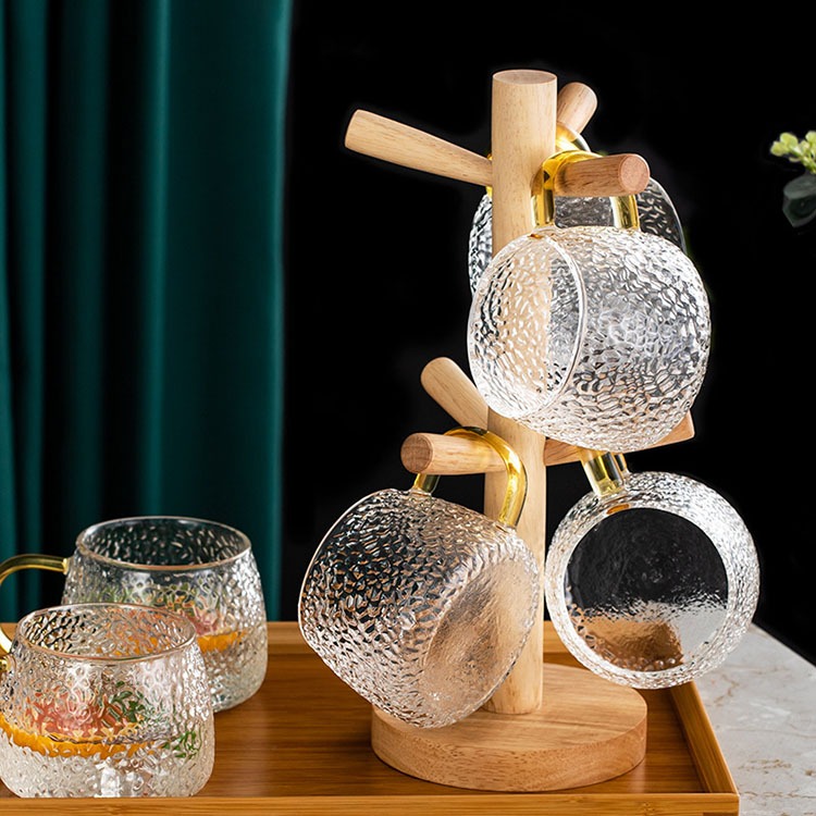Japanese-Style Hammer Pattern Glass Cup Beverage Coffee Milk Tea Juice ...