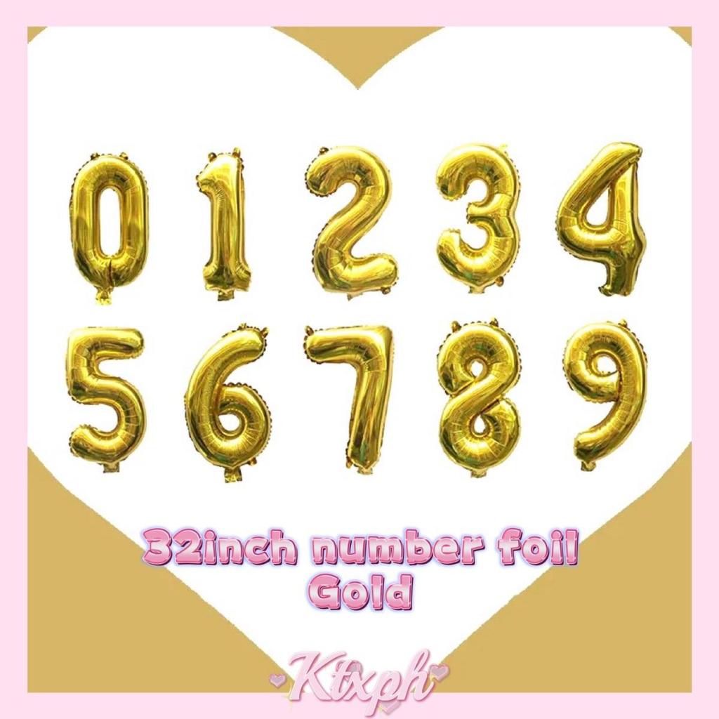 Number foil Balloon 32 inch gold Birthday Anniversary party needs ...