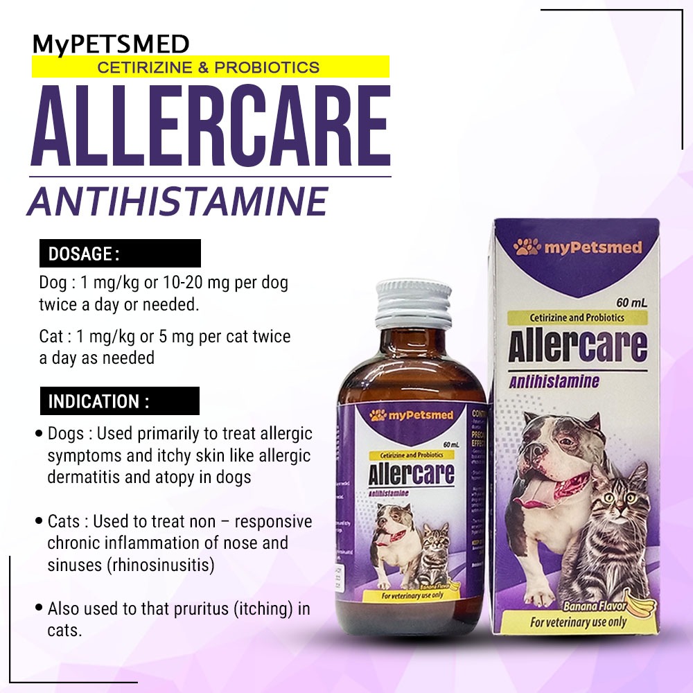 TBS-60ML MYPETSMED ALLERCARE ANTIHISTAMINE BANANA FLAVOR CETIRIZINE AND ...