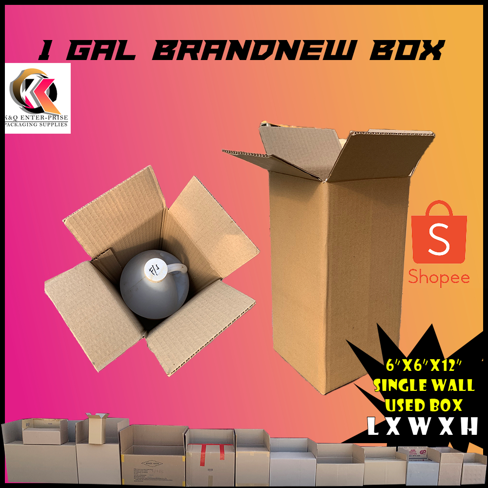 Brandnew Corrugated Box [1 gal capacity] alcohol box, 6"x6"x12" Single ...