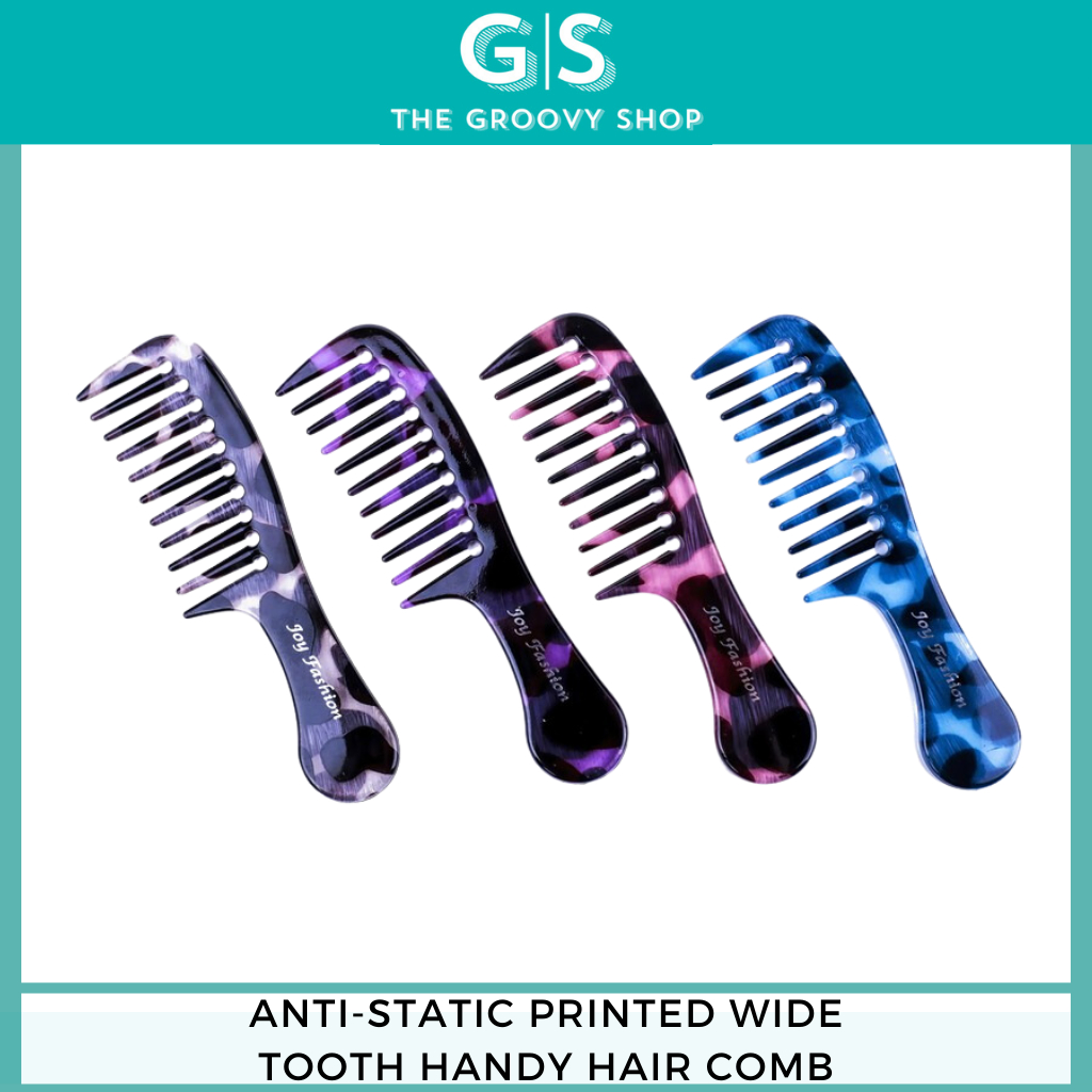 Joy Fashion Anti-Static Printed Wide Tooth Handy Hair Comb Suklay ...