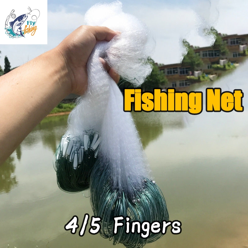 Fishing Net Sinking Net Lambat 3 Layers 4/5Fingers Fish Net Trap Nylon ...
