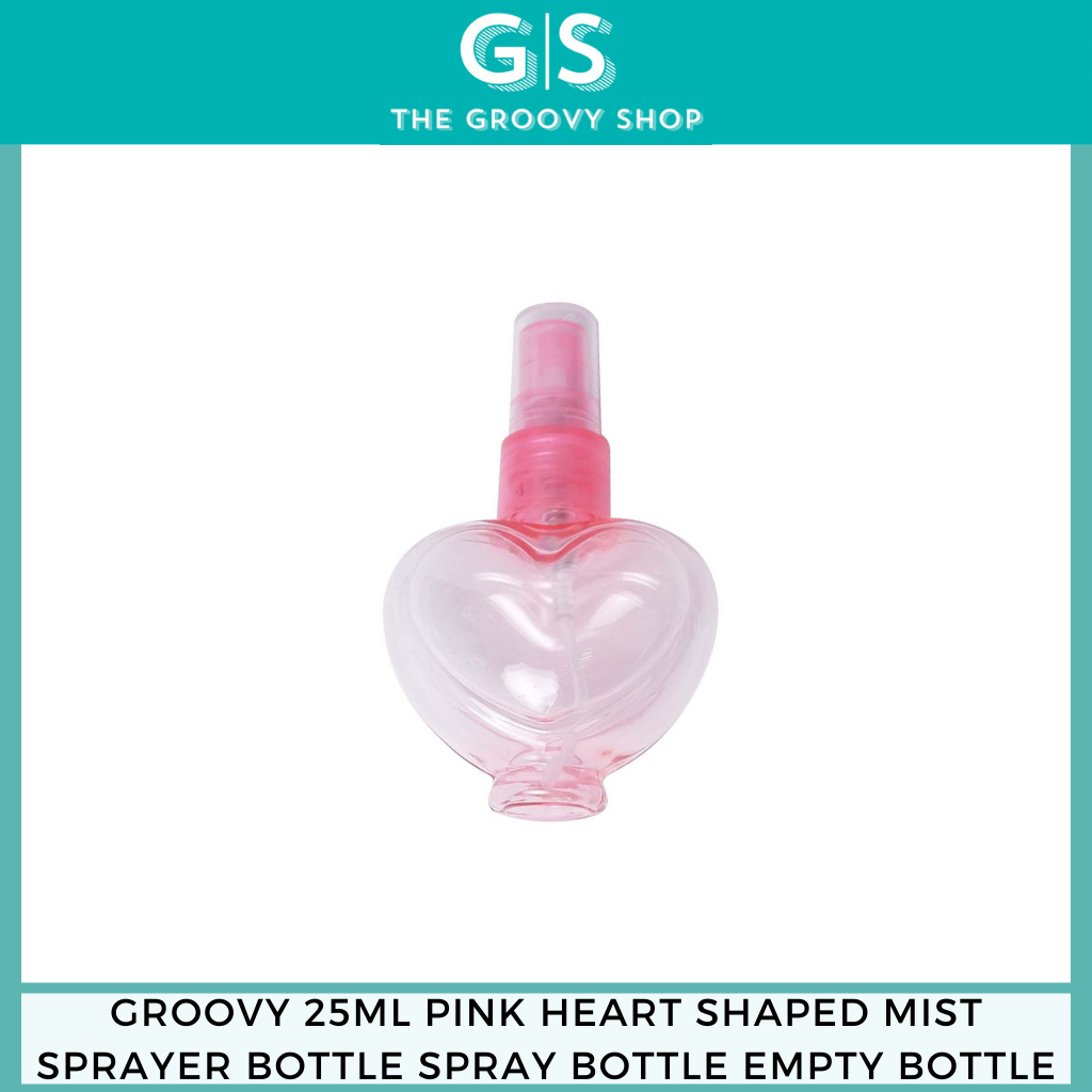 Groovy 25ml Pink Heart Shaped Mist Sprayer Bottle Spray Bottle Empty ...