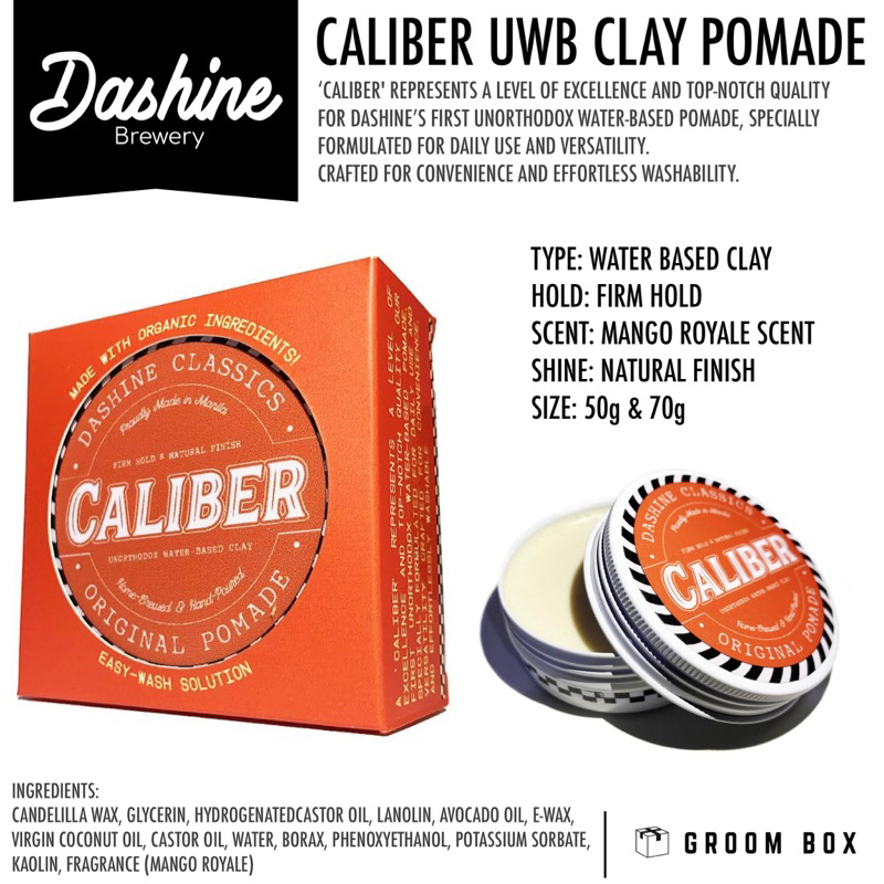 Dashine Caliber Water Based Clay Pomade [GroomBox PH] | Shopee Philippines