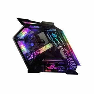 EasyPC| Keytech Cyborg ROG pc case gaming| Micro ATX| Black and White ...