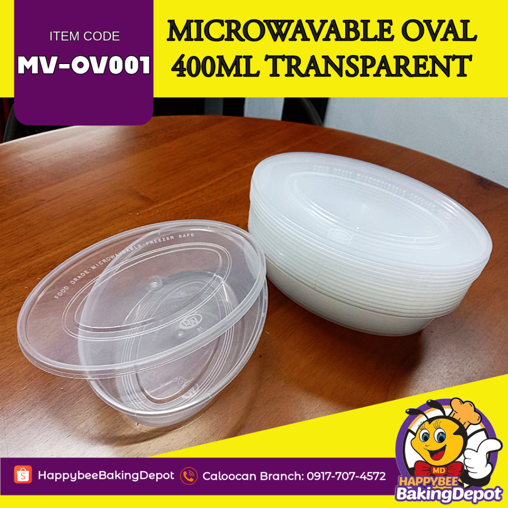 MICROWAVABLE OVAL CONTAINER 400ML - PER 10PCS | Shopee Philippines