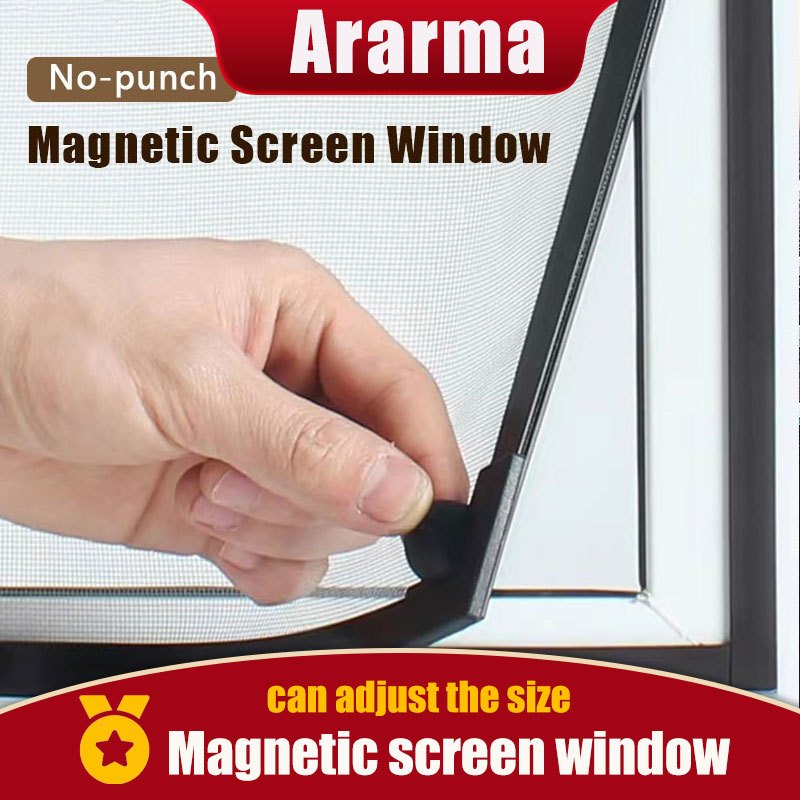 Adjustable Customize Magnetic Window Screen with frame Washable cover ...